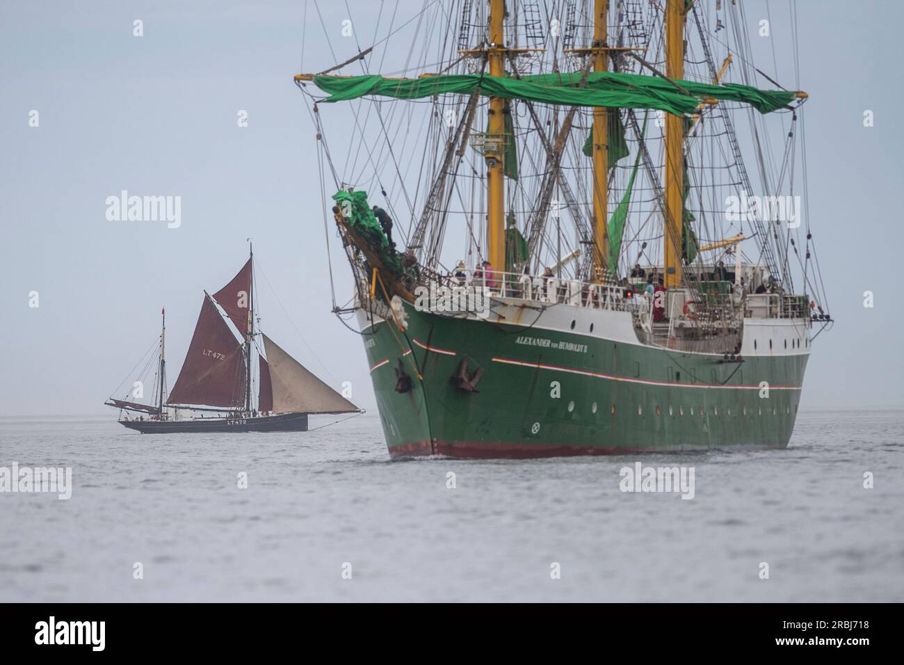 Sunday 9th 2023 - Hartlepool, UK. The Tall Ships are pictured under a ...