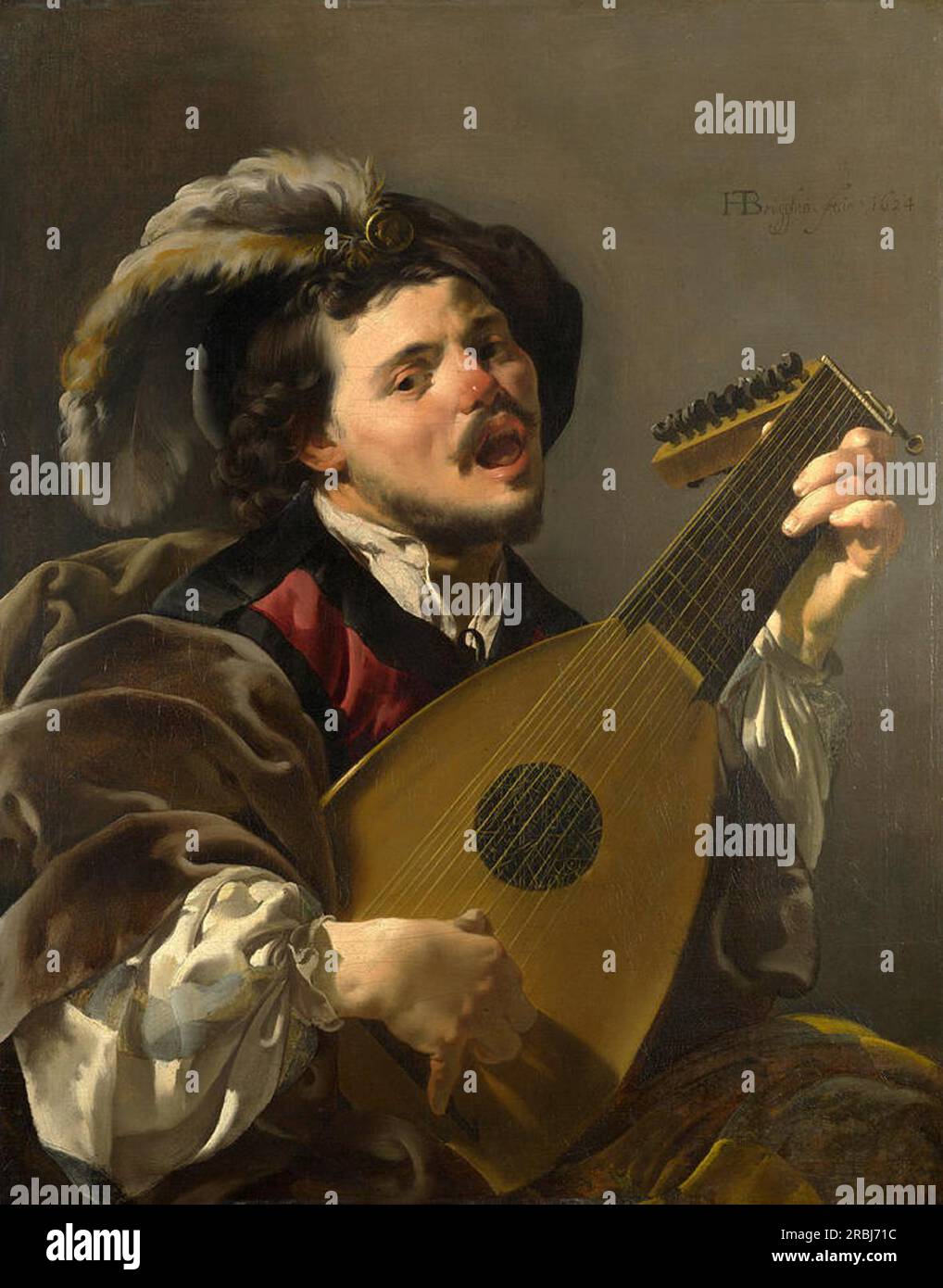 The Singing Lute Player 1624 by Hendrick Terbrugghen Stock Photo - Alamy