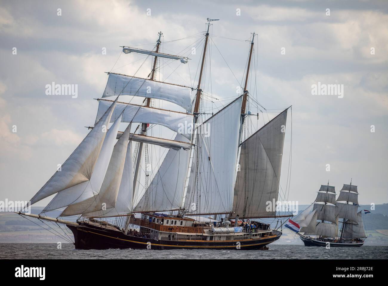 Sunday 9th 2023 - Hartlepool, UK. The Tall Ships are pictured under a ...