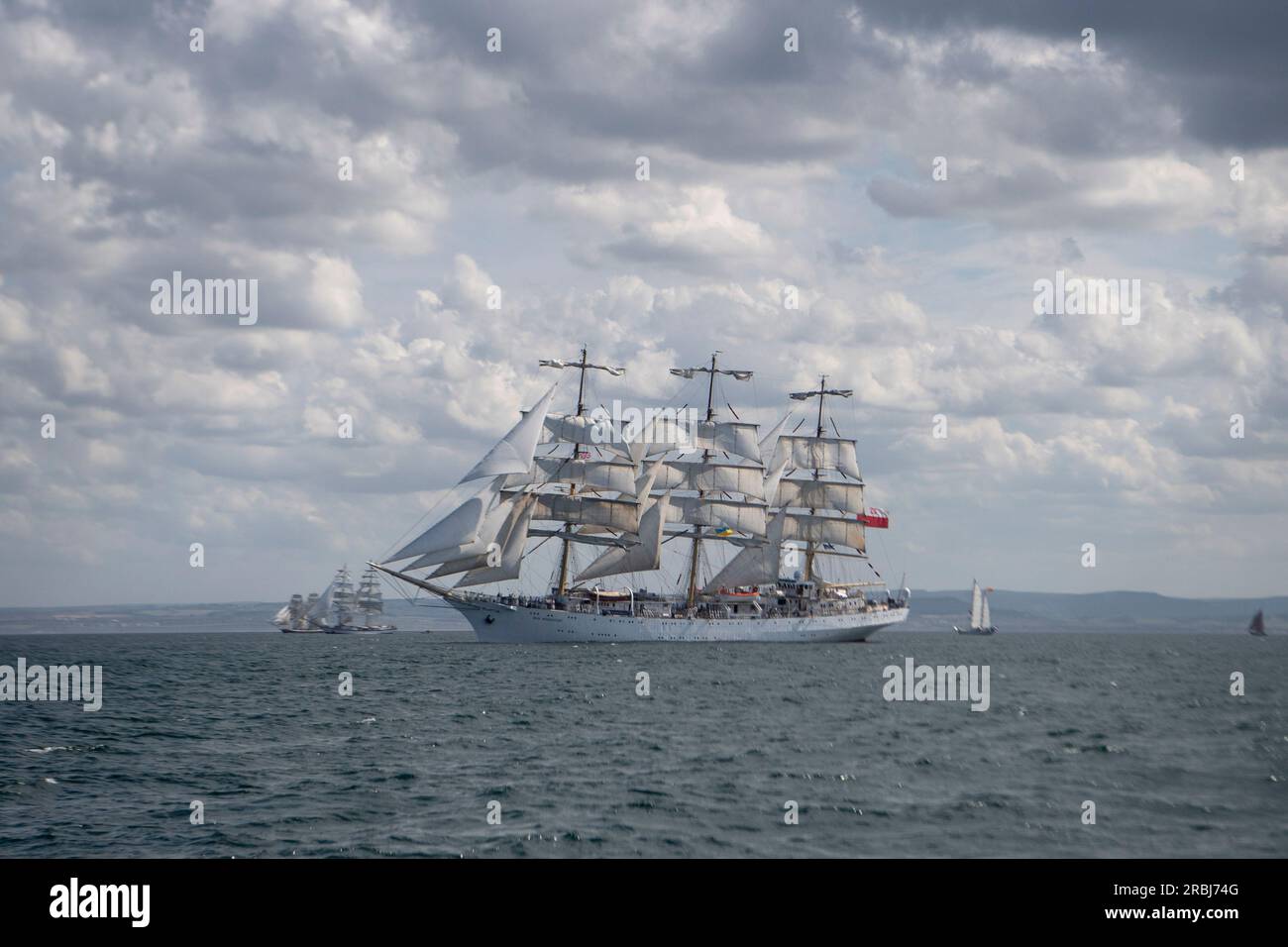 Sunday 9th 2023 - Hartlepool, UK. The Tall Ships are pictured under a ...