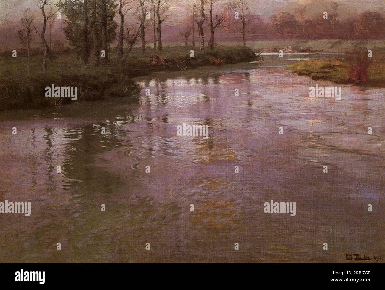 On a French River 1893 by Frits Thaulow Stock Photo - Alamy
