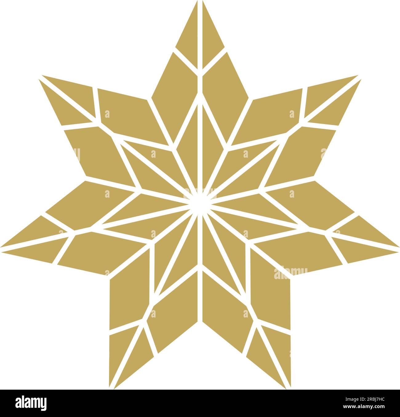 Christmas Star abstract vector in Gold. Isolated Background. Christmas ...