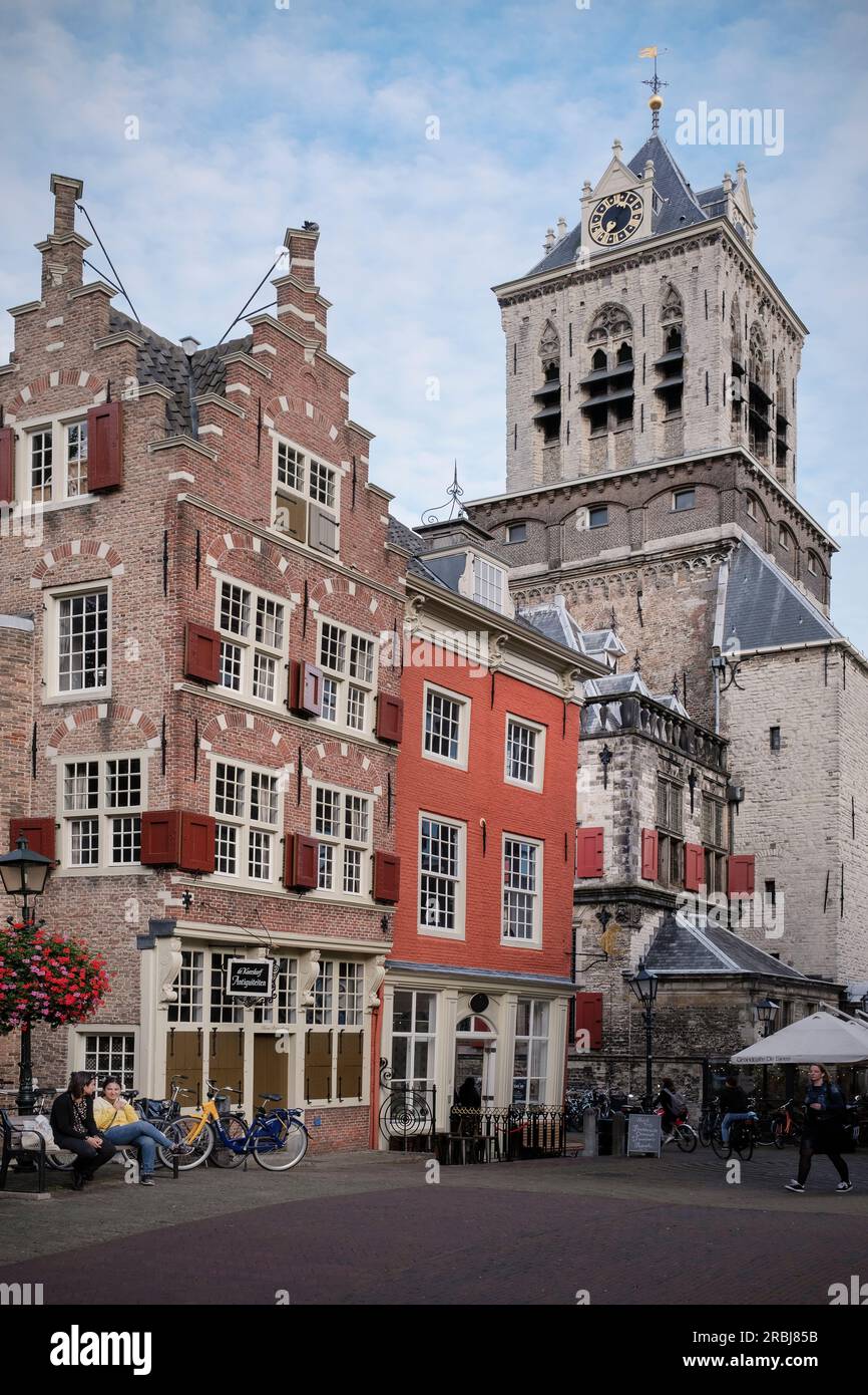 historic buildings and town hall at Markt, Stadhuis Delft, province of ...