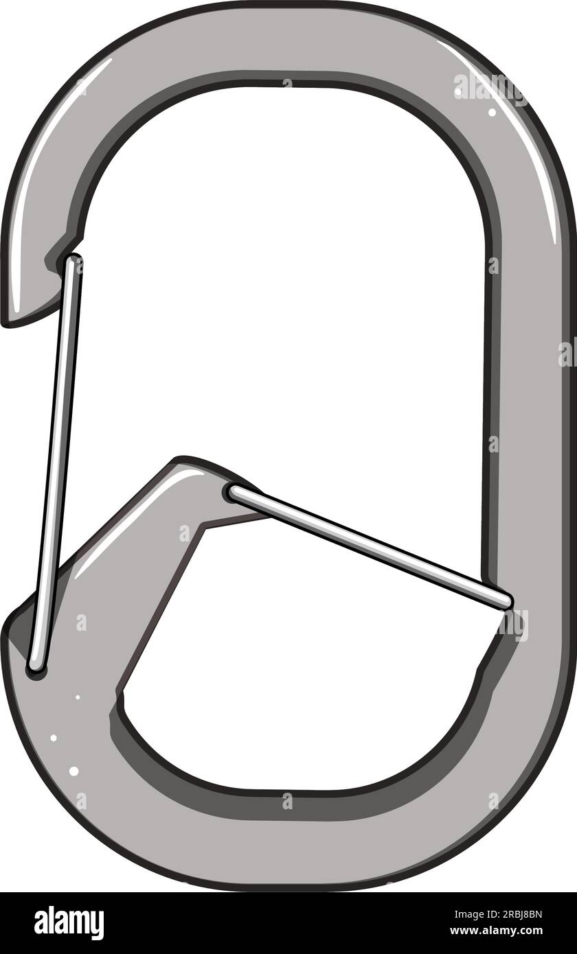 safety carabiner clip cartoon vector illustration Stock Vector Image ...