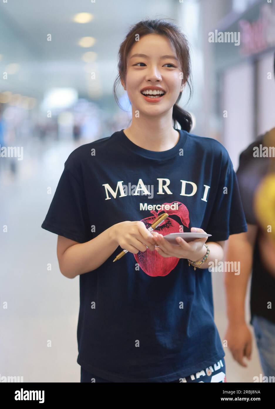 Chinese actress Xu Ruohan appears at airport in Shanghai, China. 7th ...
