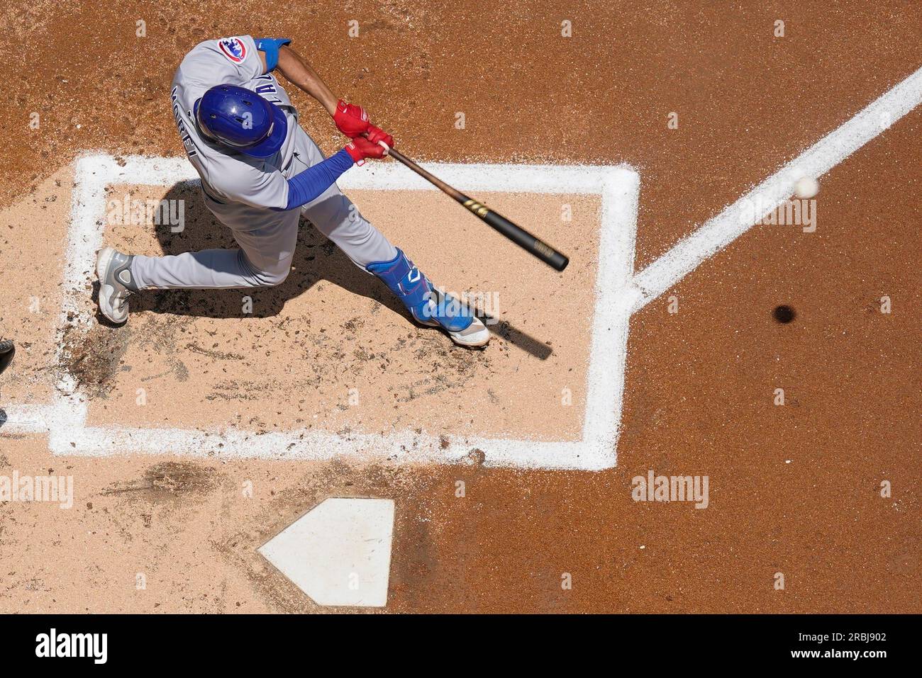 Chicago Cubs' Christopher Morel hits a double during the second inning ...