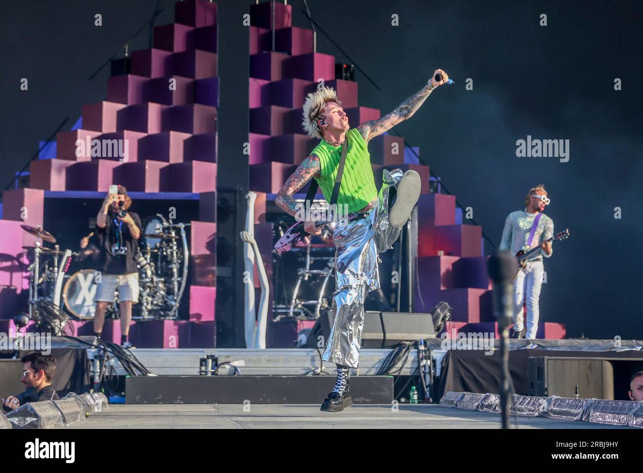 The singer Machine Gun Kelly during a performance on the first day of ...