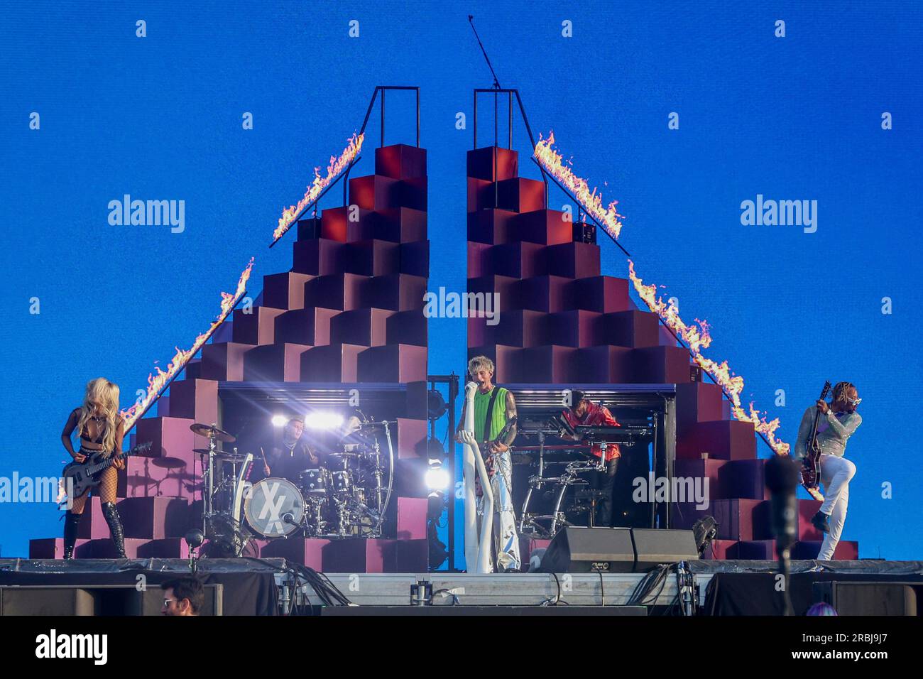 The singer Machine Gun Kelly during a performance on the first day of ...