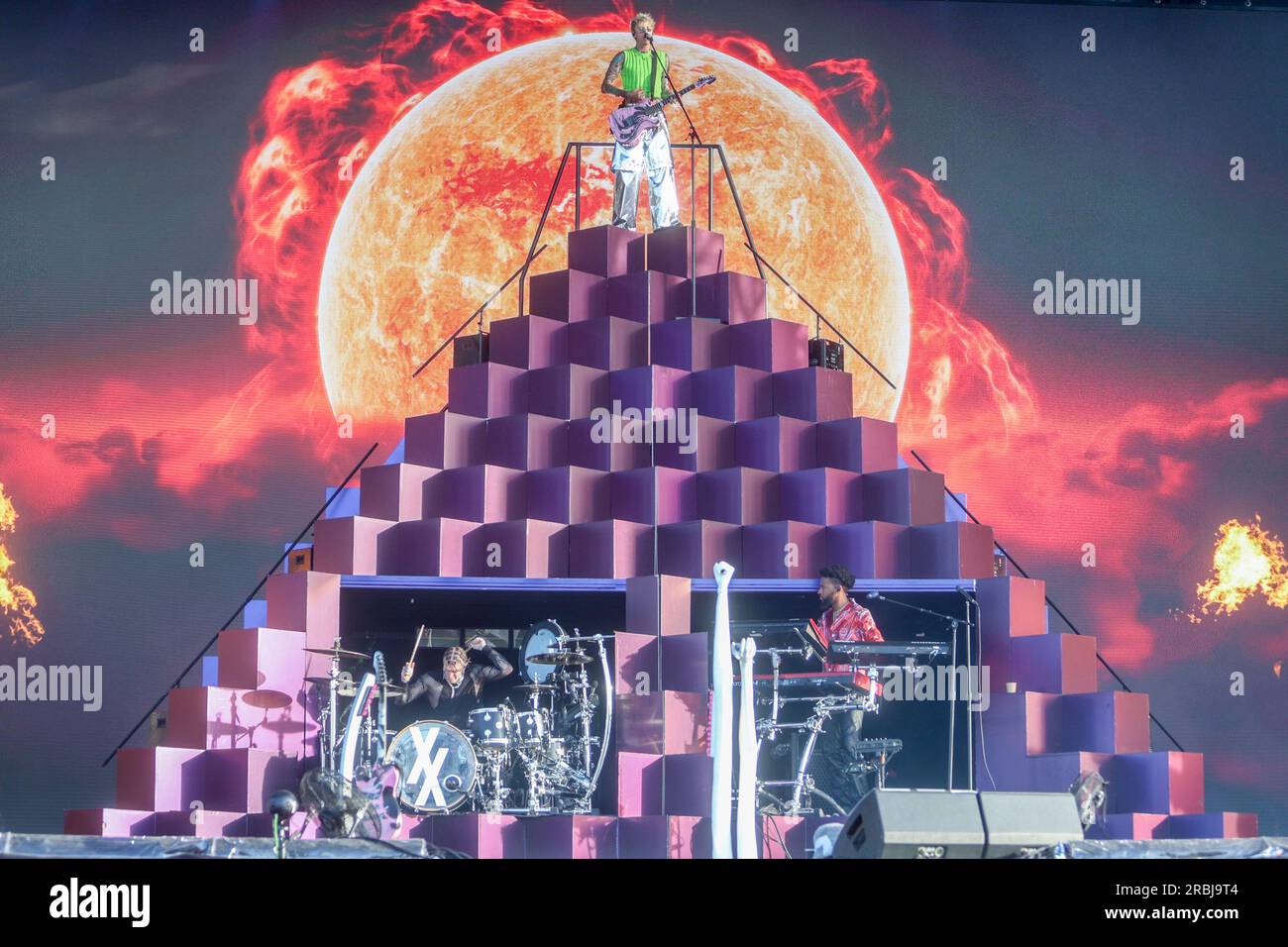 The singer Machine Gun Kelly during a performance on the first day of ...