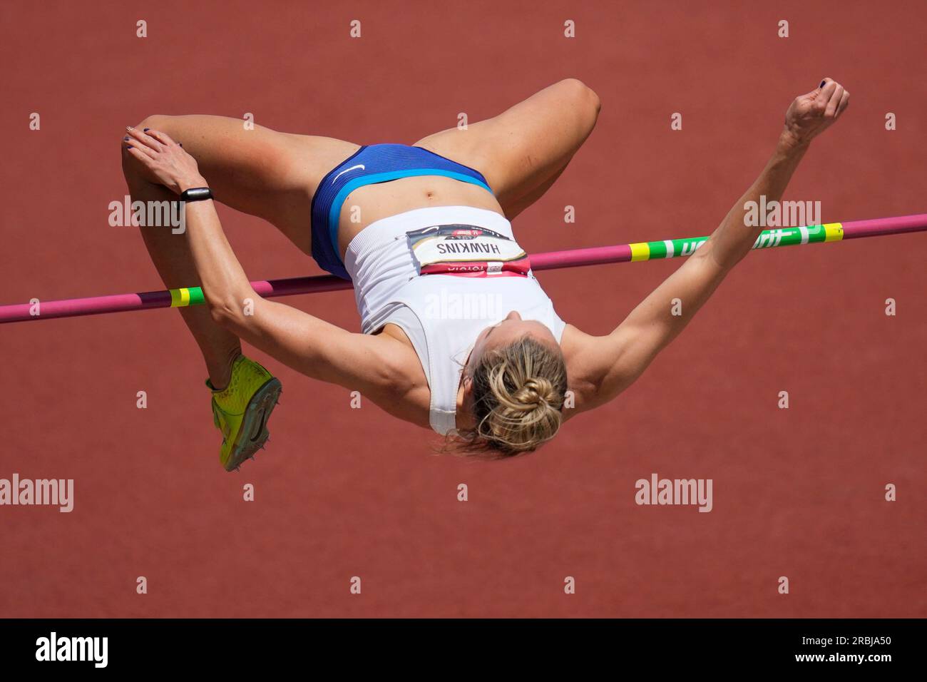 Chari Hawkins competes in the heptathlon high jump during the 2023 ...