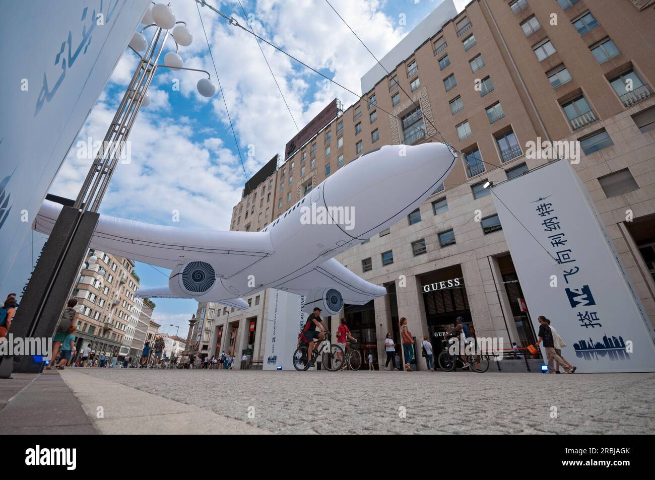 Italy, Lombardy, Milan, Piazza San Babila Square, New Subway Line ...