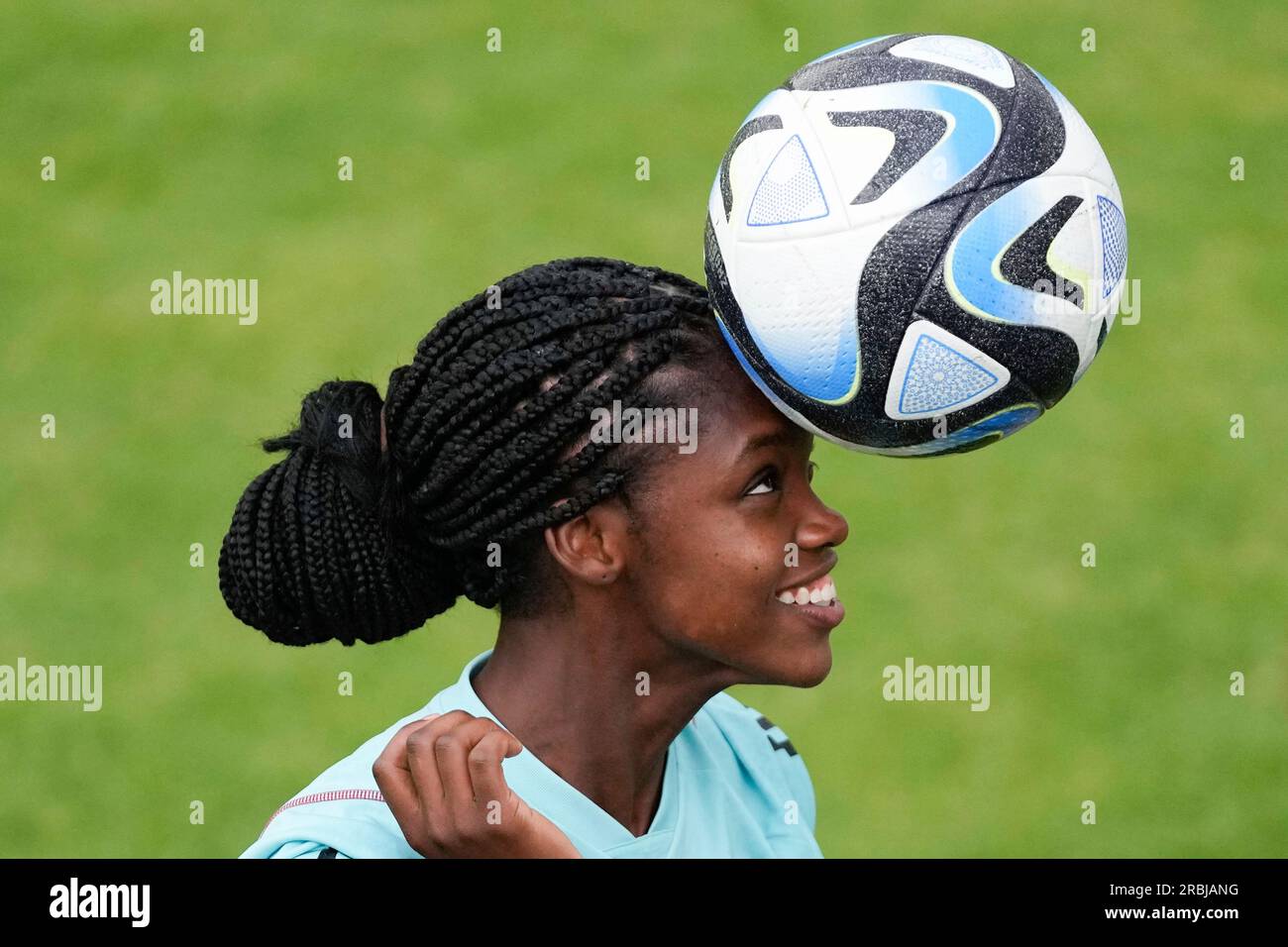 Linda Caicedo of Colombia's national women's soccer team, heads the ...