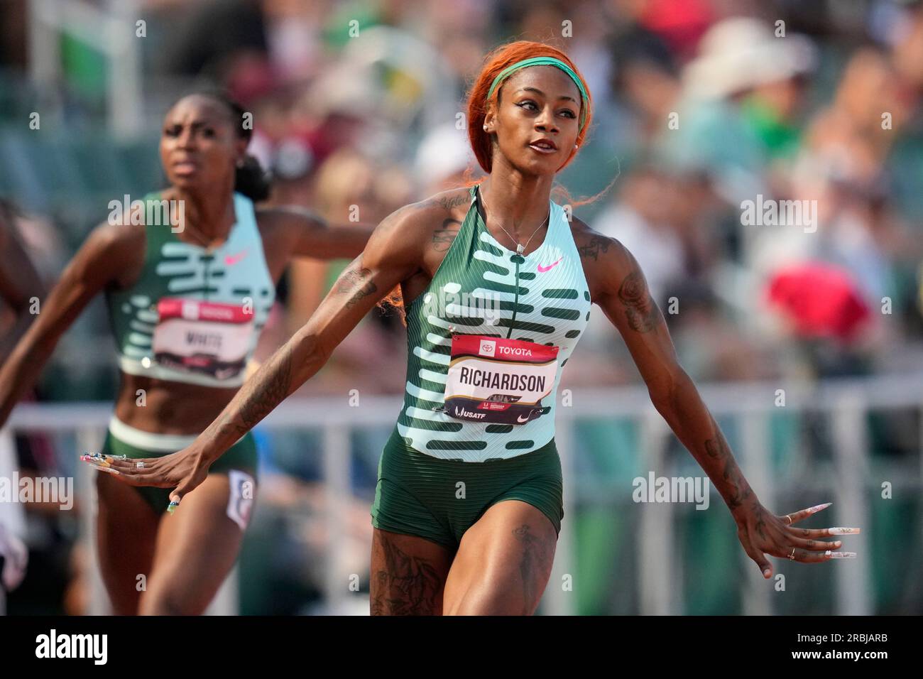 Sha'Carri Richardson wins her heat in the women's 100 meter preliminary ...