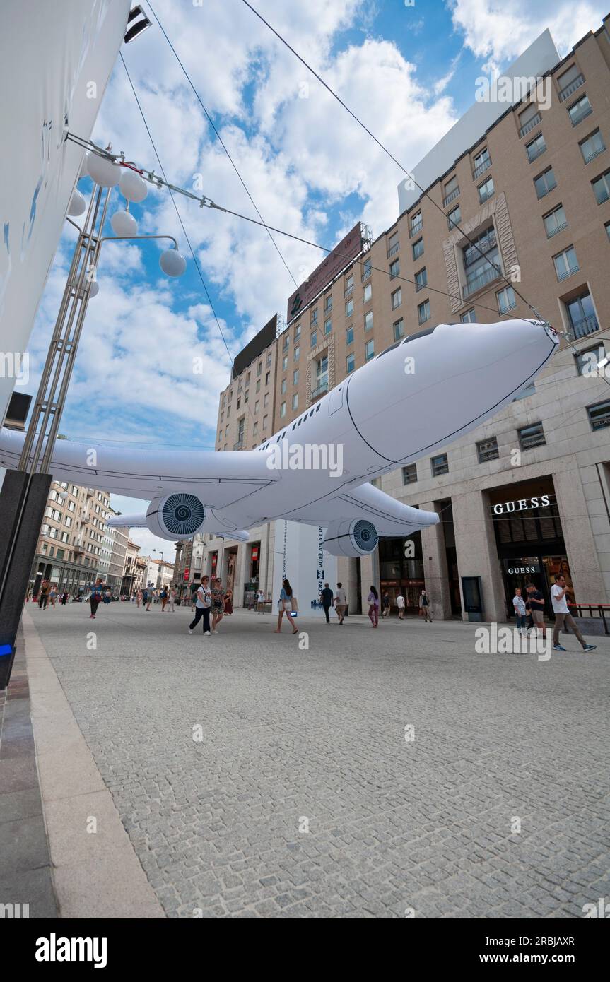 Italy, Lombardy, Milan, Piazza San Babila Square, New Subway Line ...