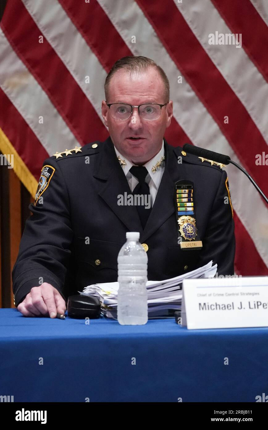 Photo by: Siegfried Nacion/STAR MAX/IPx 2023 7/6/23 Michael LiPetri at the NYPD Media Briefing ...