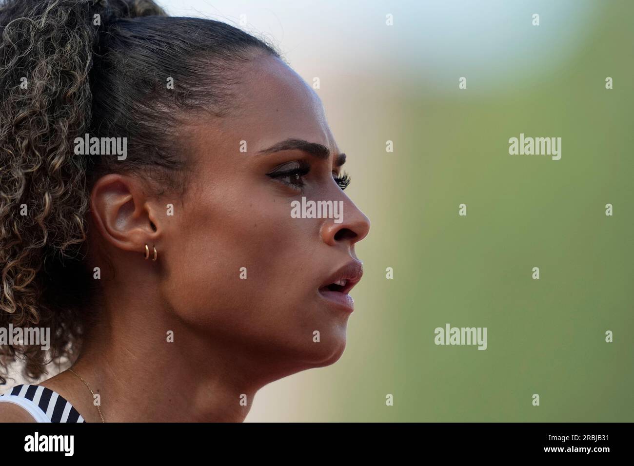 Sydney McLaughlin-Levrone reacts after winning her preliminary heat in ...