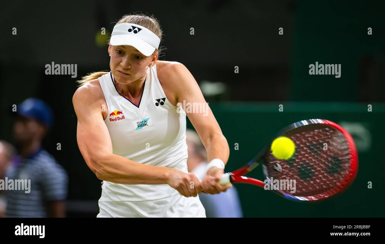 Elena Rybakina of Kazakhstan in action during the third round of the ...