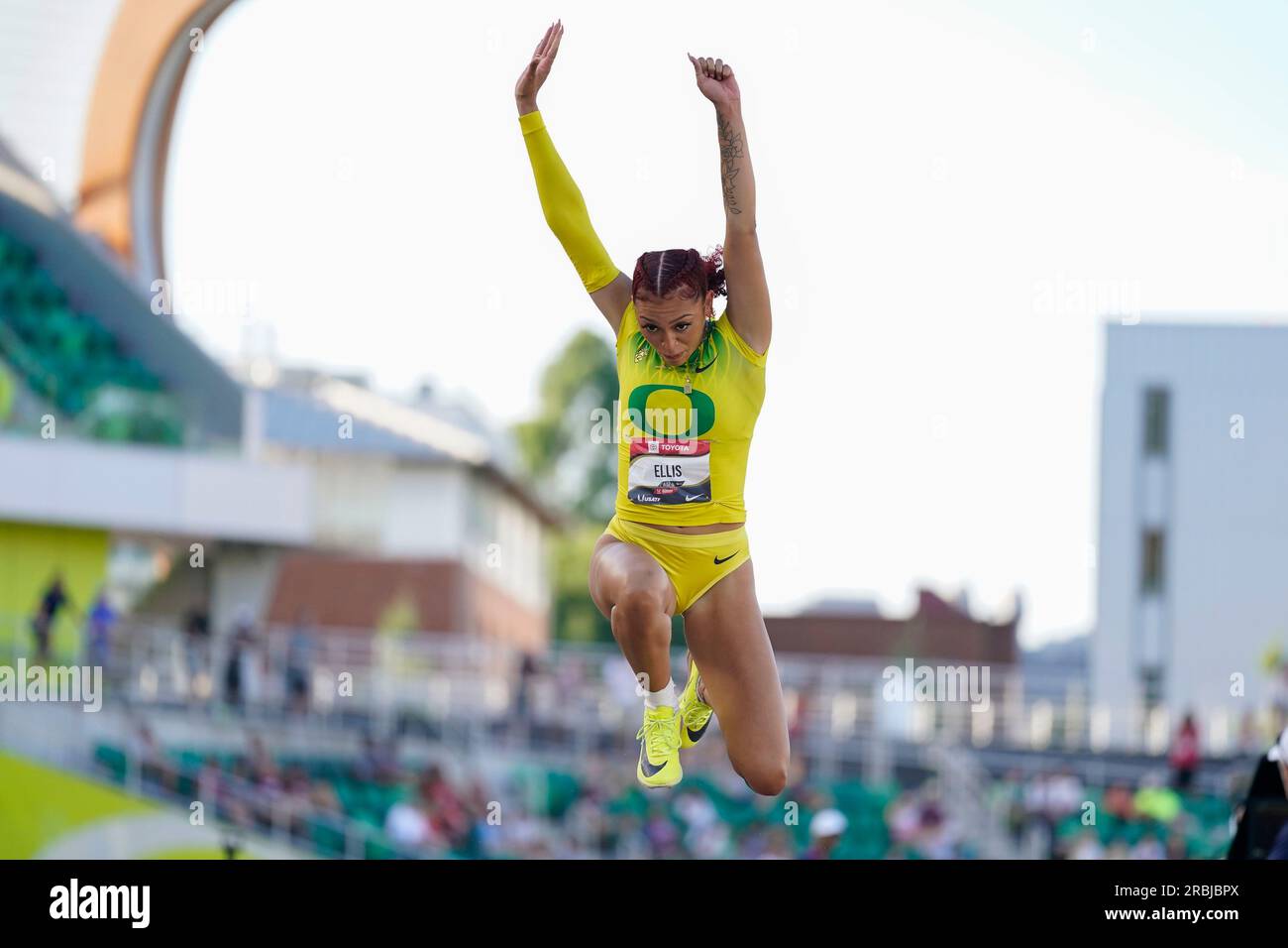 Alexis Ellis competes in the women's triple jump during the U.S. track ...