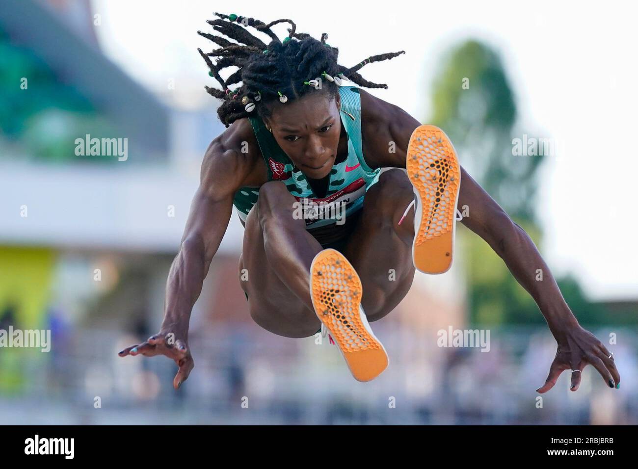 Tori Franklin competes in the women's triple jump during the U.S. track ...