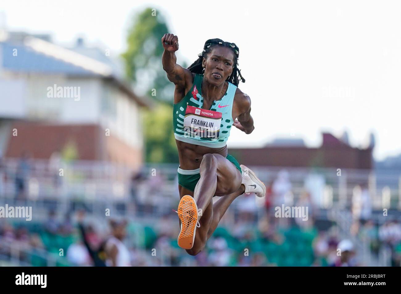 Tori Franklin competes in the women's triple jump during the U.S. track ...