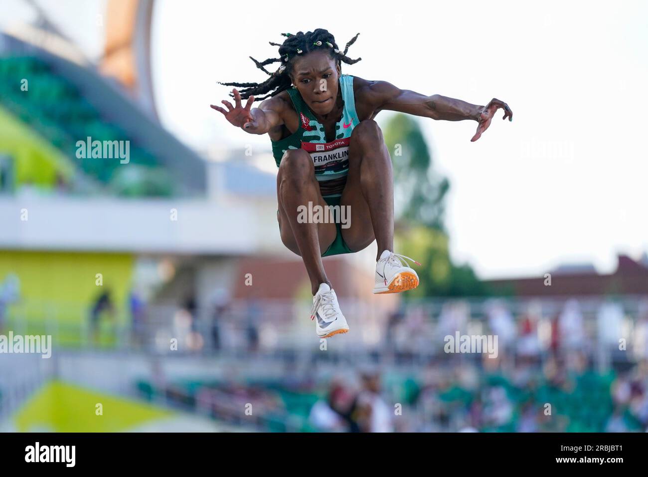 Tori Franklin competes in the women's triple jump during the U.S. track ...