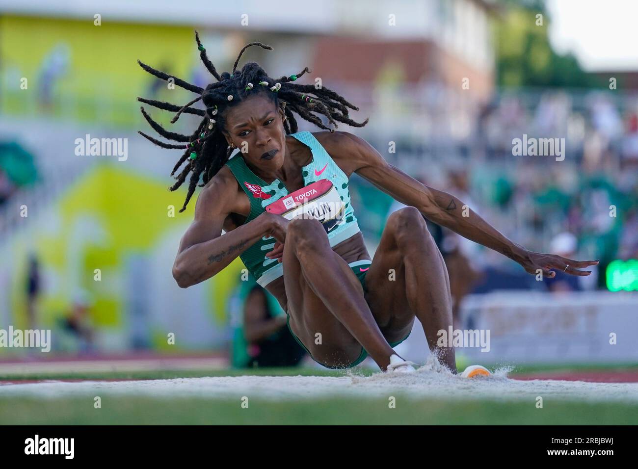 Tori Franklin competes in the women's triple jump during the U.S. track ...
