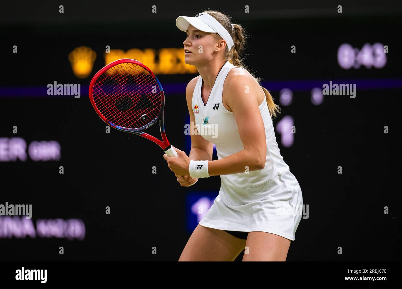 Elena Rybakina of Kazakhstan in action during the third round of the ...