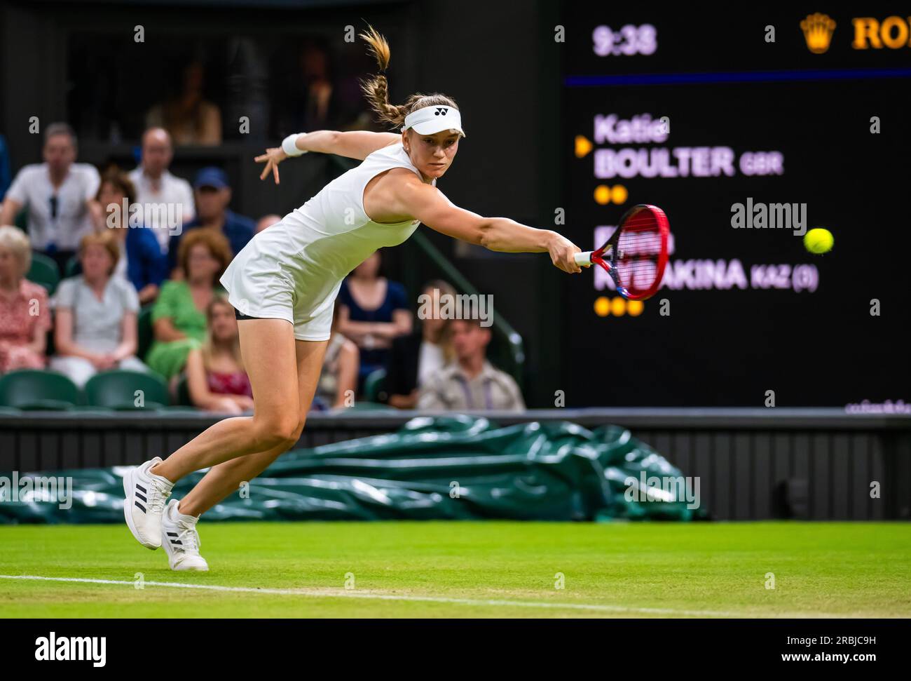 Elena Rybakina of Kazakhstan in action during the third round of the ...