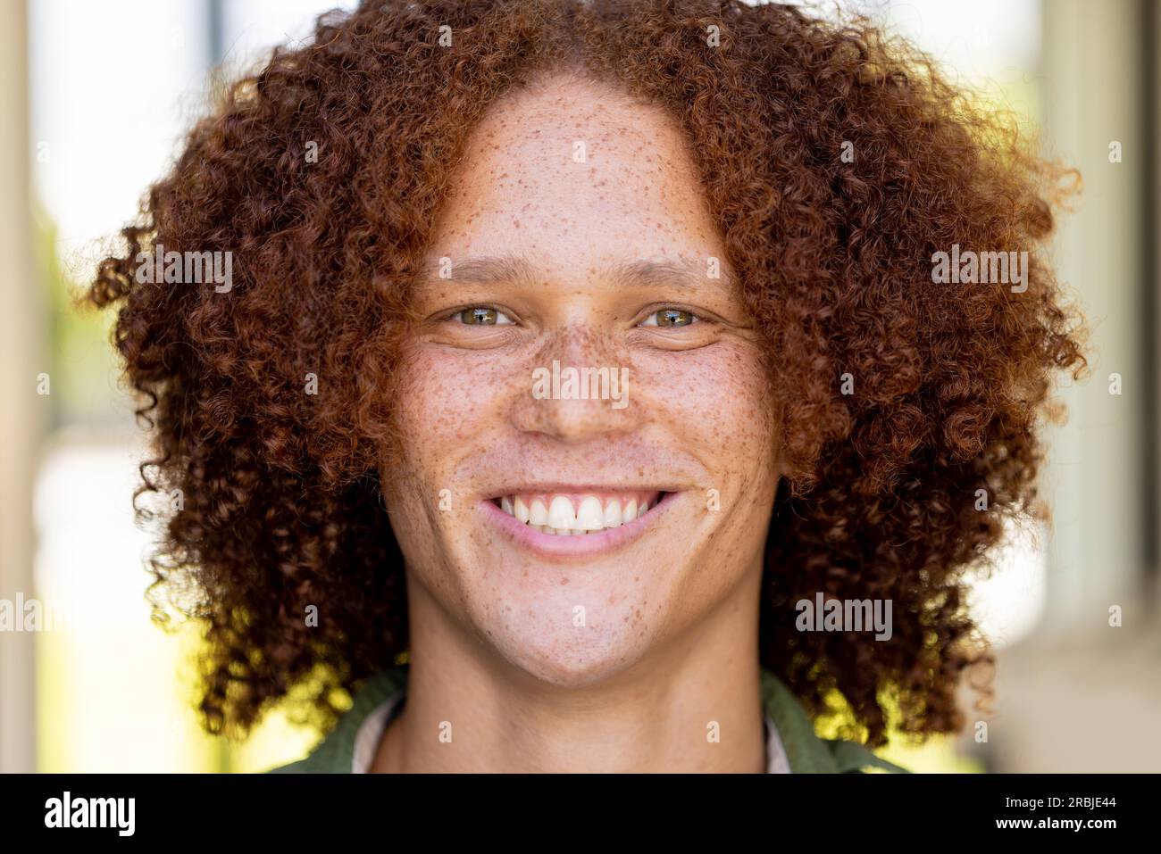Portrait of happy biracial man looking at camera and smiling. Lifestyle ...
