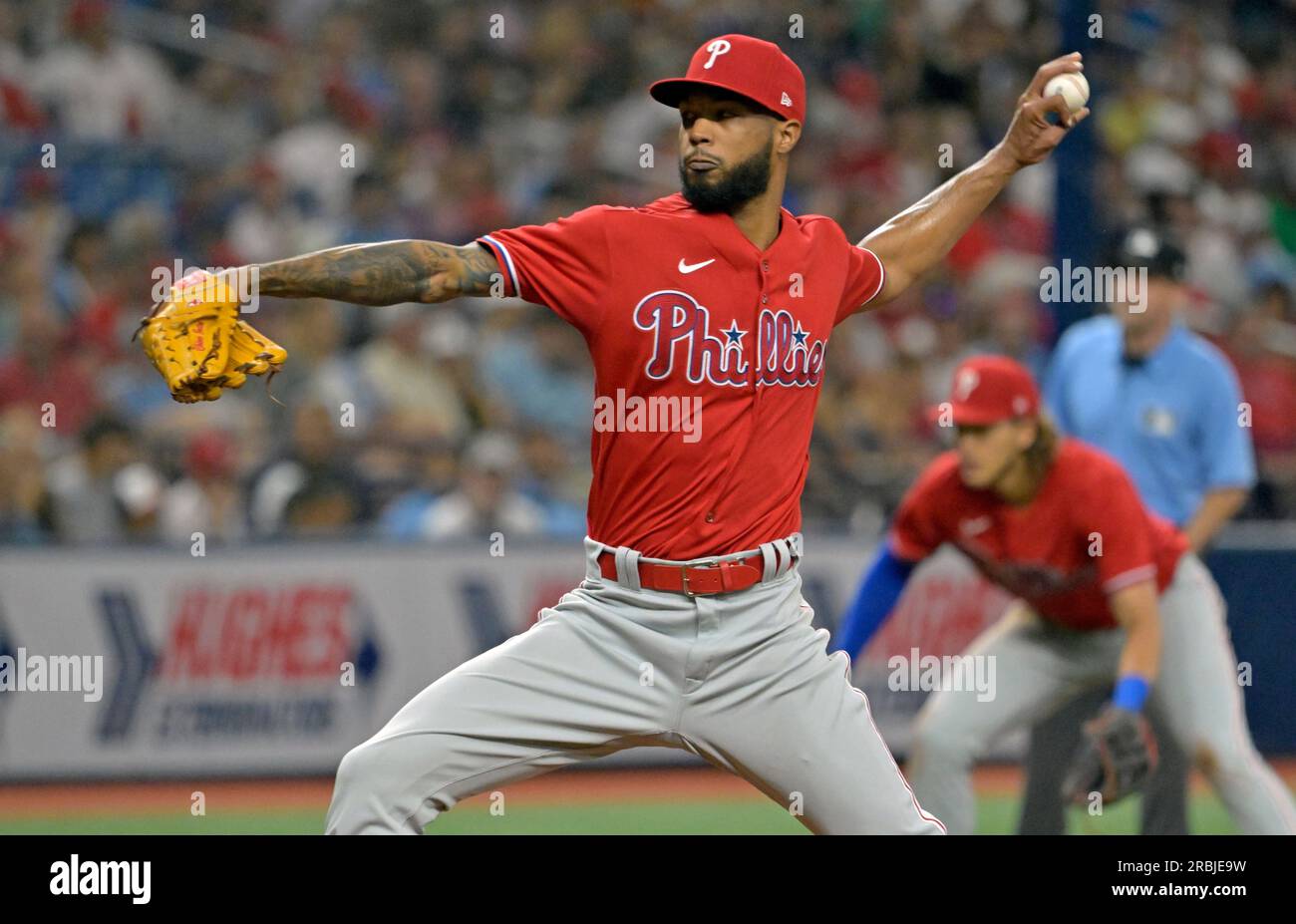 Philadelphia Phillies starter Cristopher Sanchez pitches during a ...