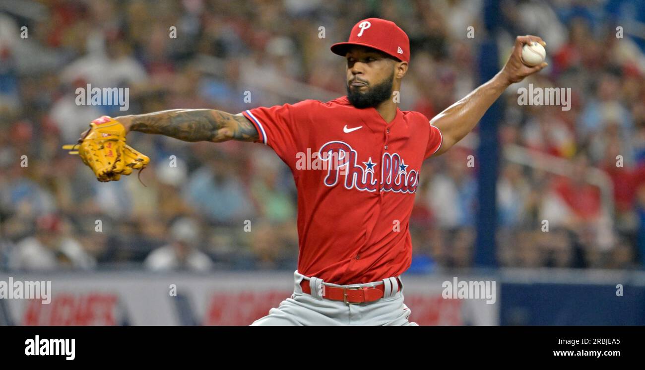 Philadelphia Phillies starter Cristopher Sanchez pitches during a ...