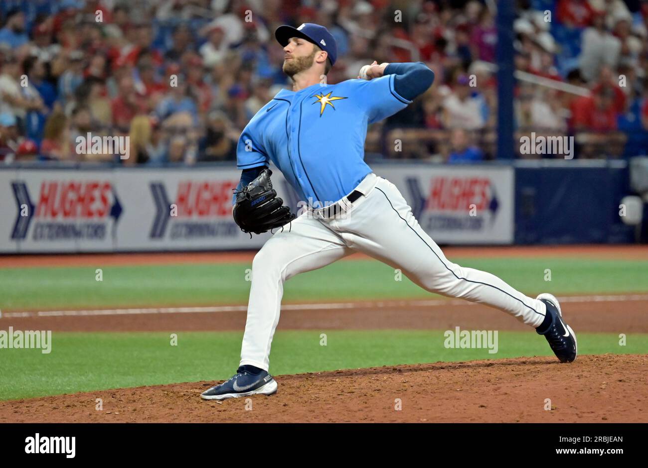 Tampa Bay Rays reliever Colin Poche pitches during a baseball game ...