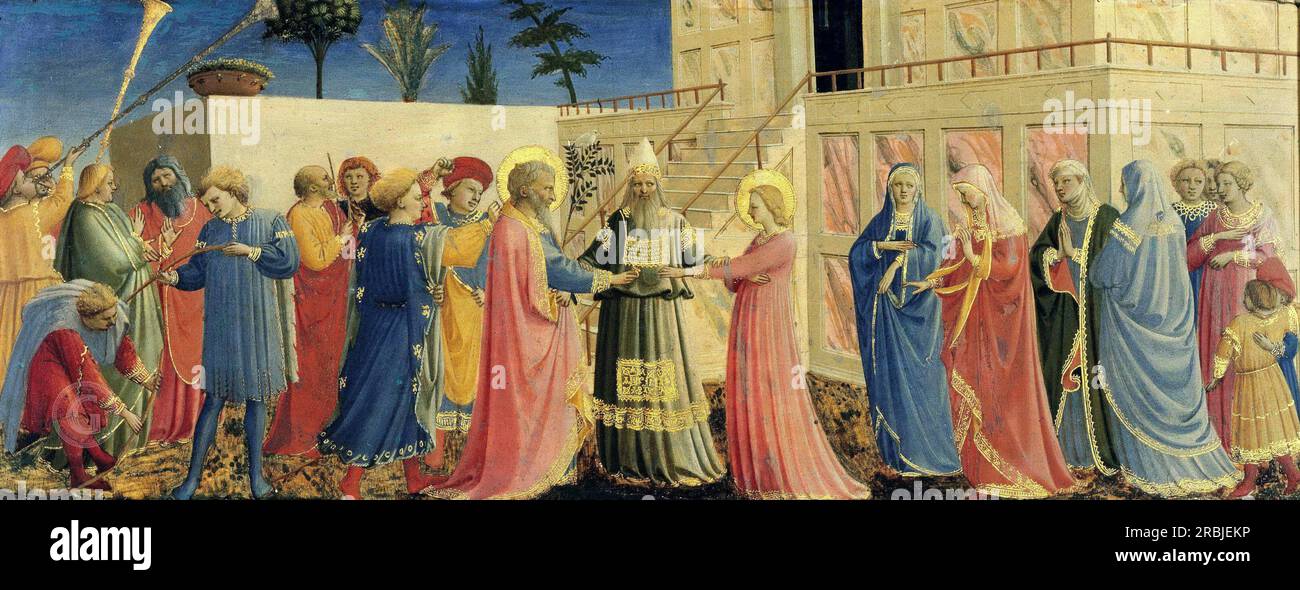 Coronation of the Virgin, predella – The Marriage of the Virgin Fra ...