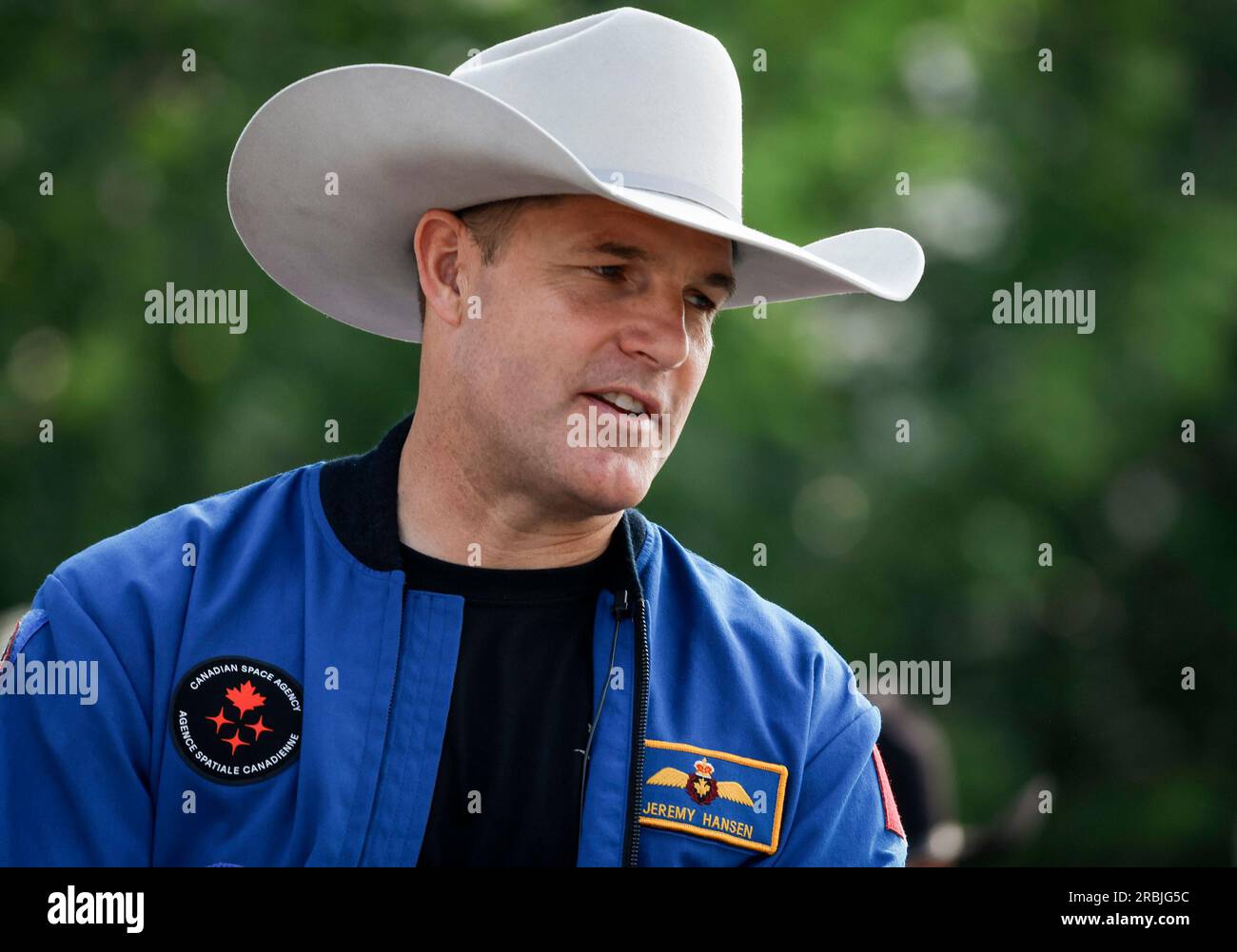 Canadian astronaut and Stampede parade marshal Jeremy Hansen wears a ...