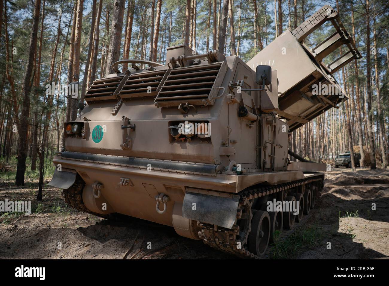 A French Multiple Launch Rocket System LRU M270 is seen on the ...