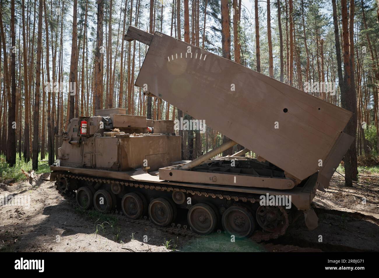 A French Multiple Launch Rocket System LRU M270 is seen on the ...