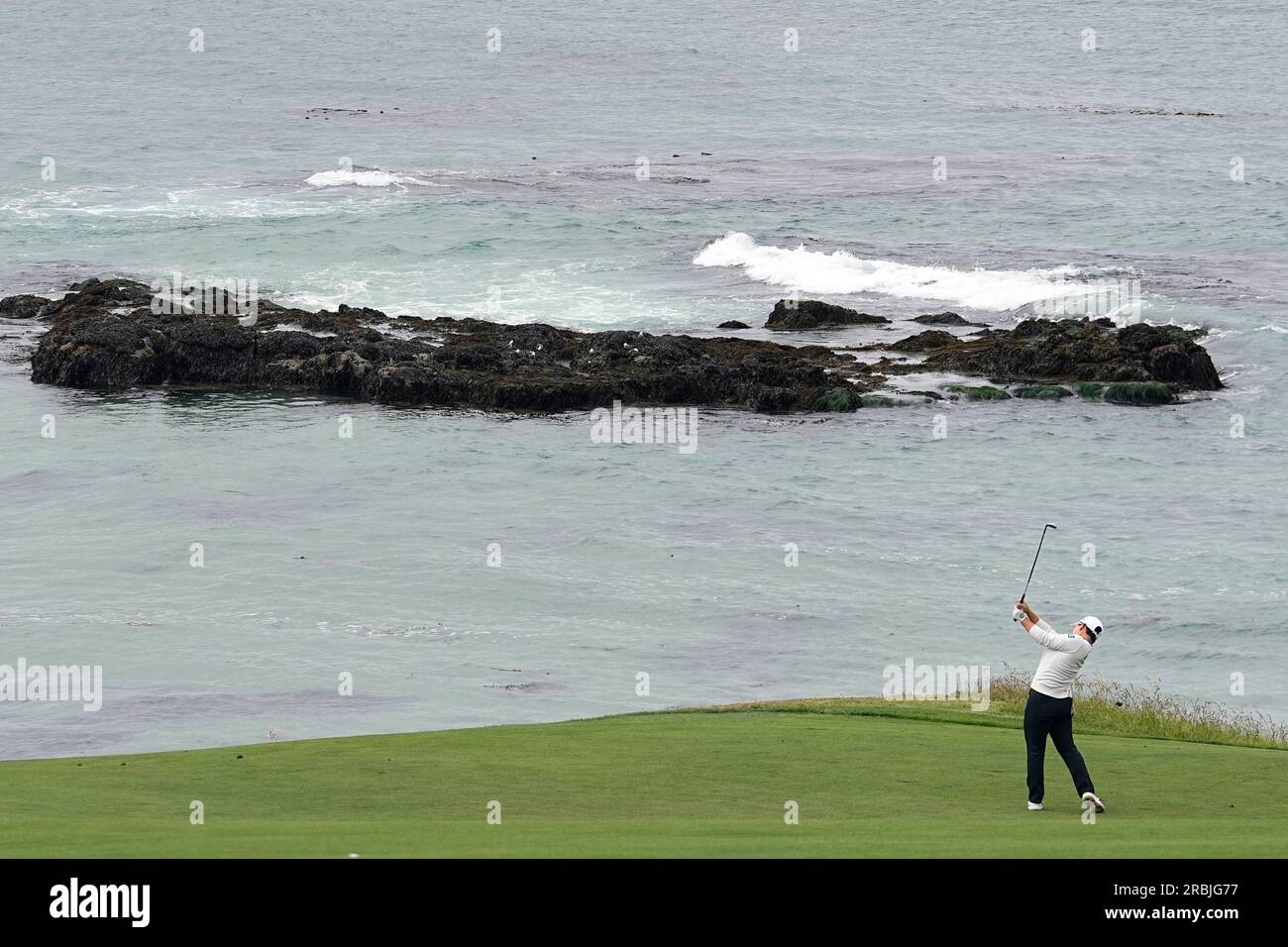 Jiyai Shin, of South Korea, hits from the ninth fairway during the second round of the U.S ...