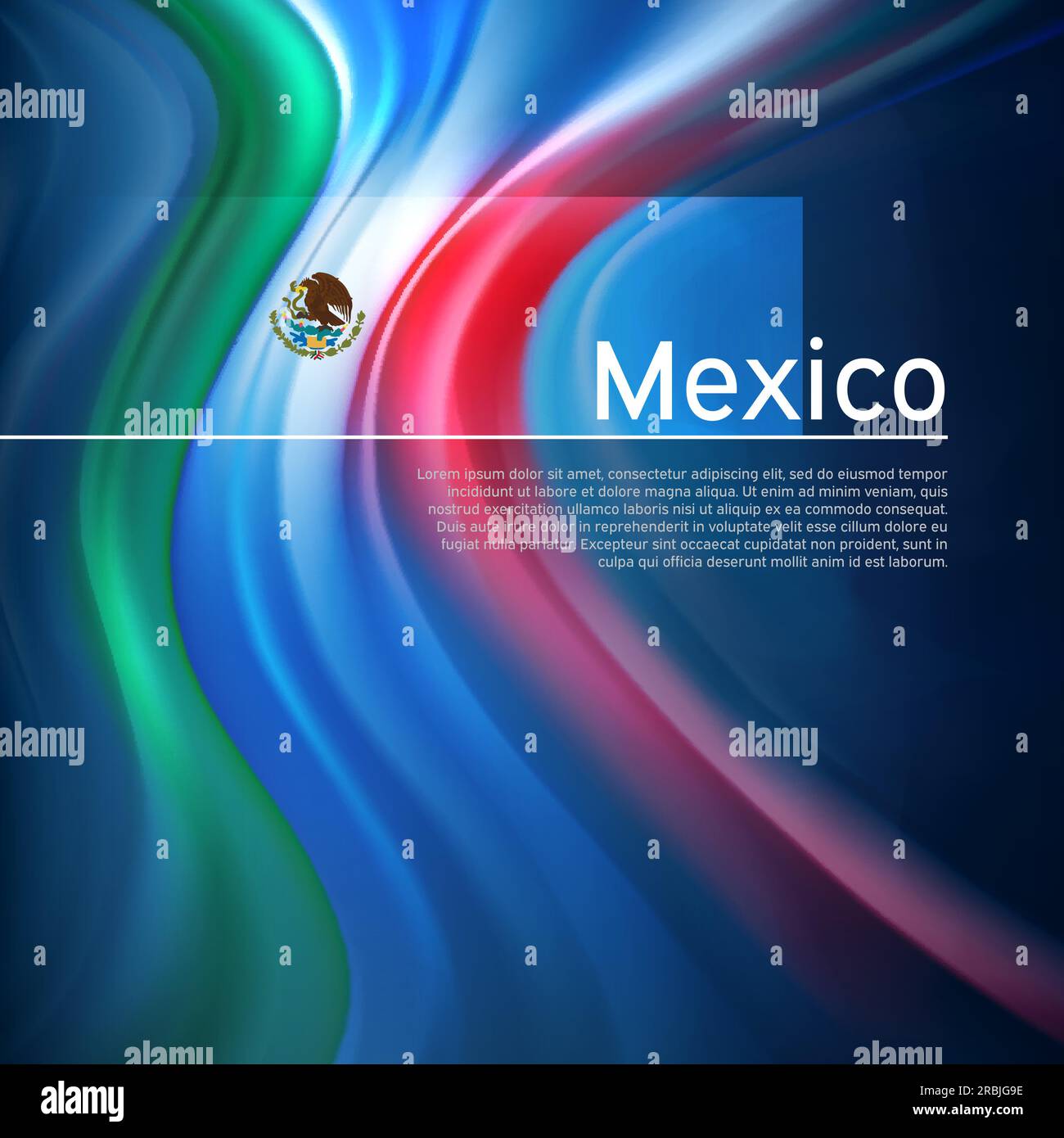 Mexico abstract flag background. Blurred pattern of light colors lines ...
