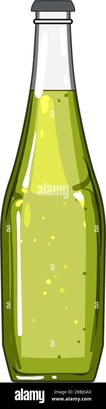 water glass bottle soda cartoon vector illustration Stock Vector Image ...