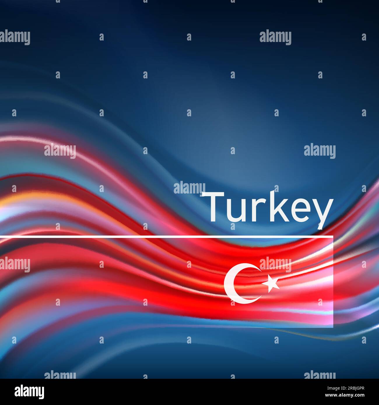 Turkey flag background. Abstract turkish flag in the blue sky. National holiday card design ...