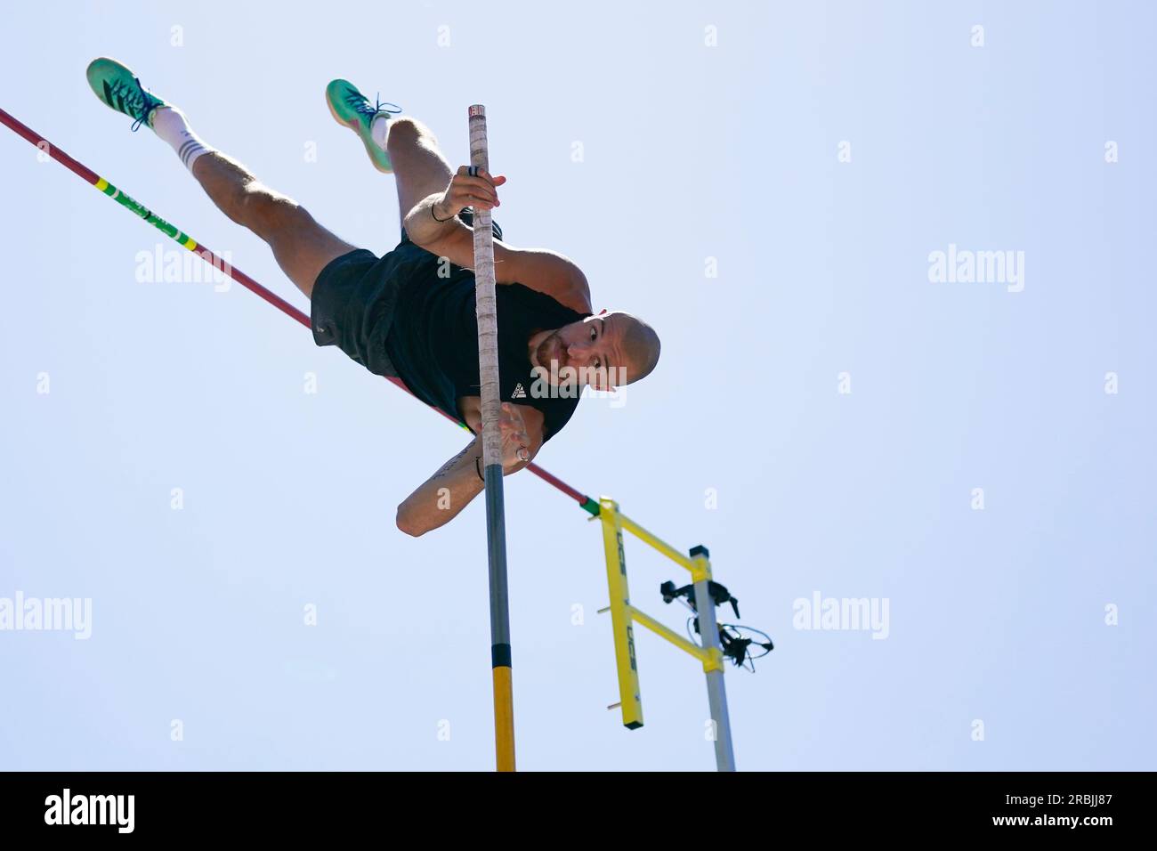 Zach Ziemek competes in the pole vault for the men's decathlon during ...