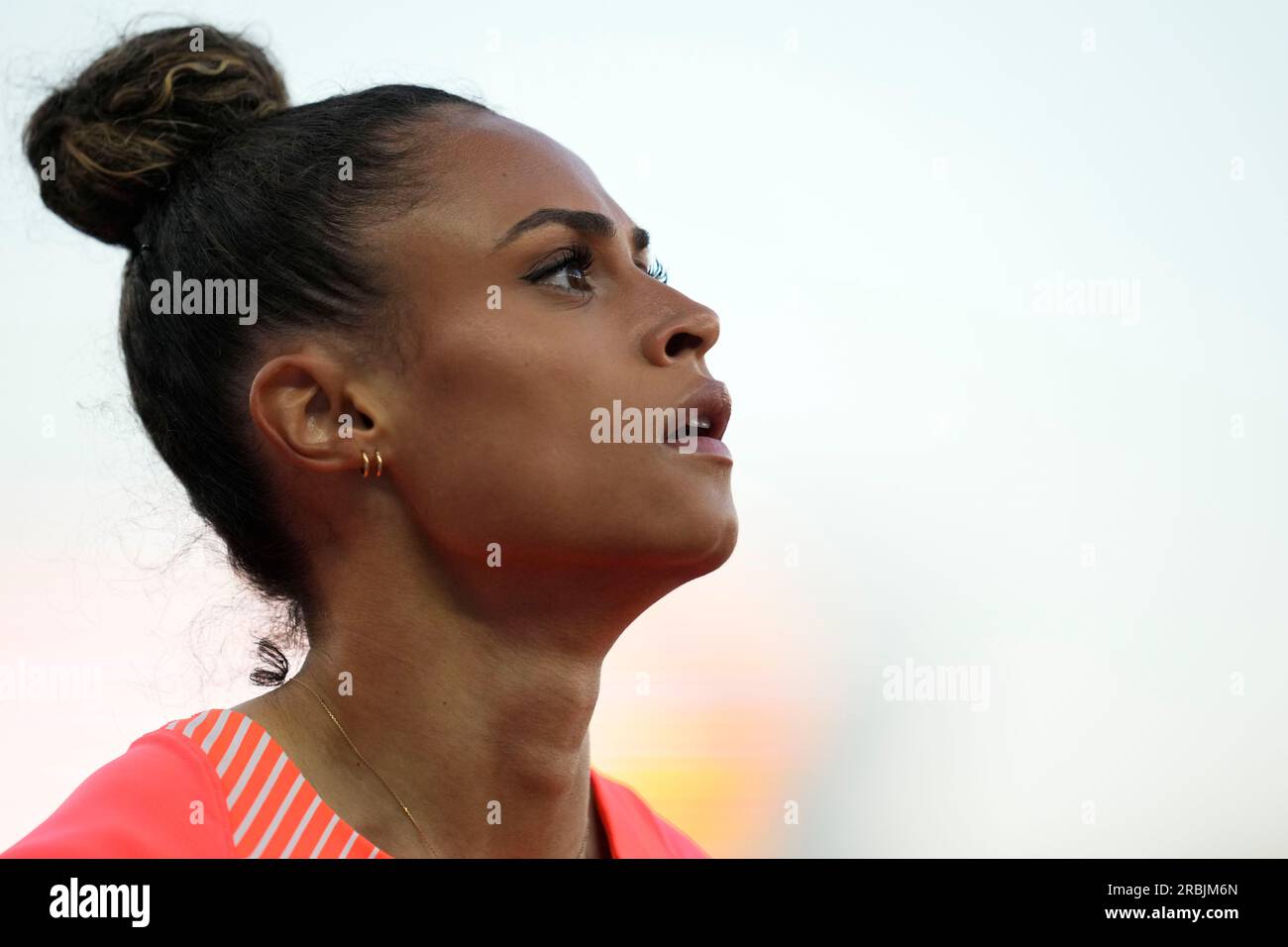Sydney McLaughlin-Levrone looks up after competing in the women's 400 ...