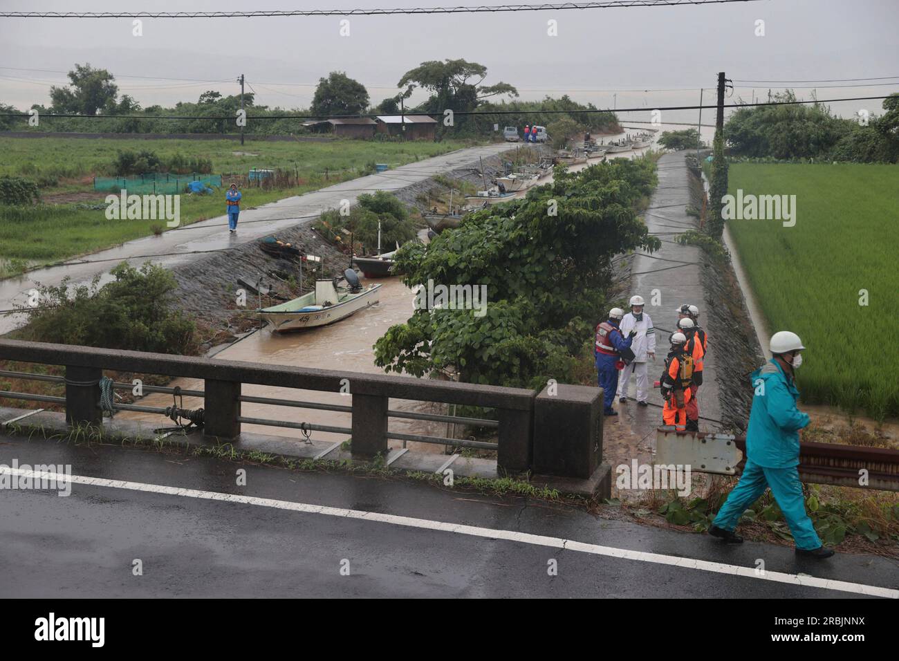 Firefighters and police officers deploy a rescue operation for a ...