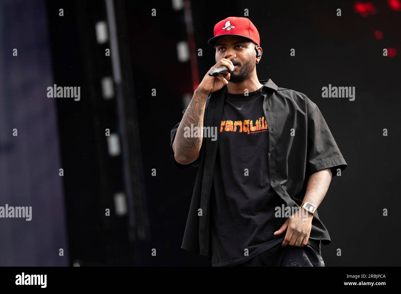 Bryson Tiller performs at the Wireless Music Festival in Finsbury Park ...