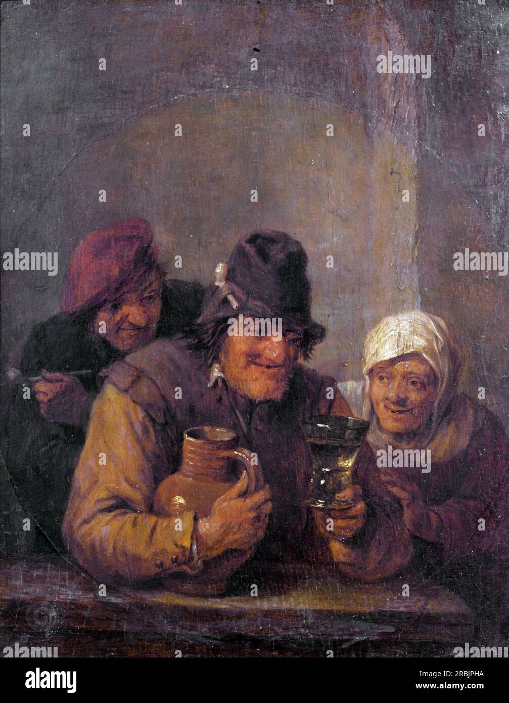 David II Teniers – Interior of a tavern with three figures 16701680 ...
