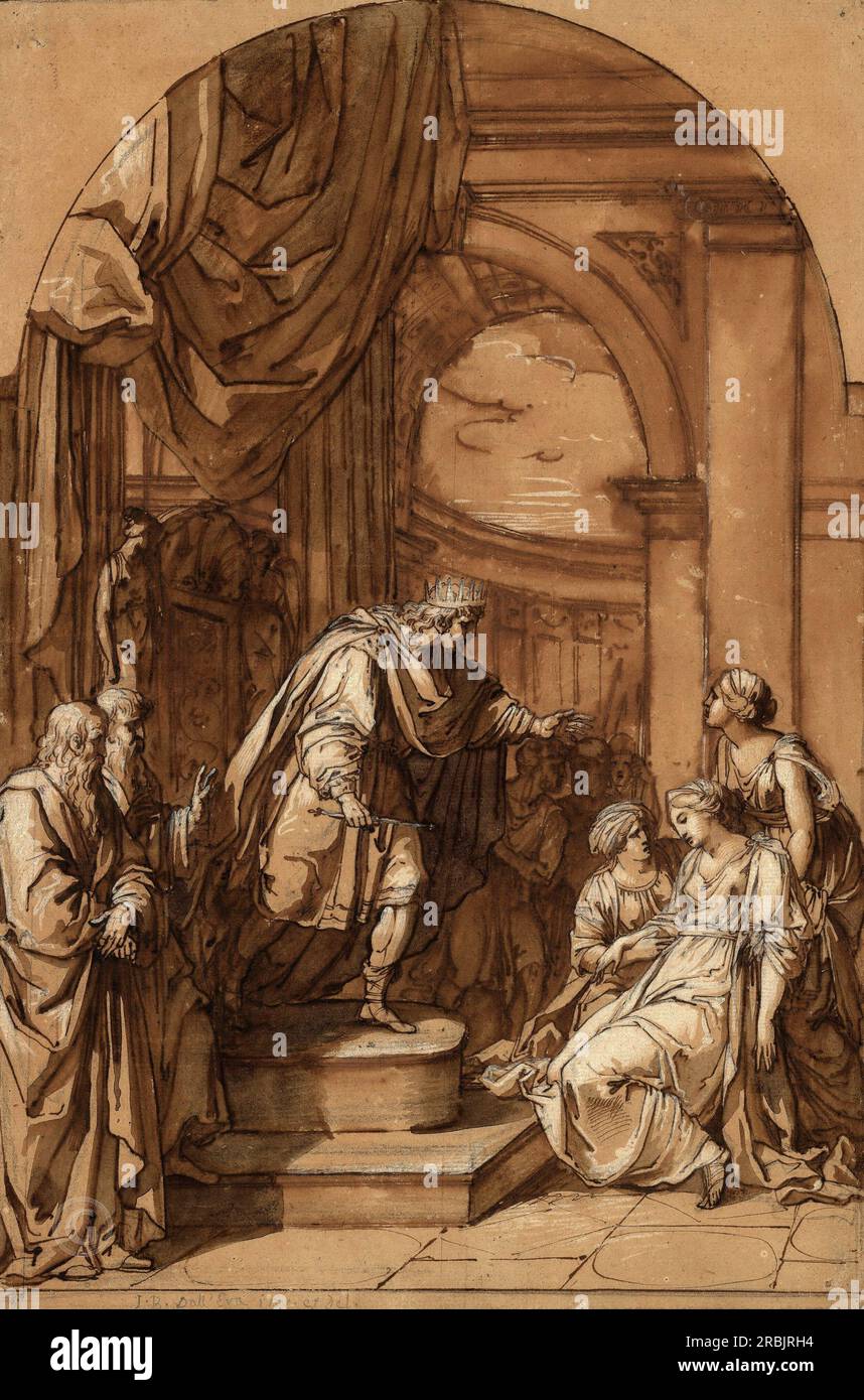 Giovan Battista Dell’Era – Esther at the feet of Ahasuerus 1795 Stock ...