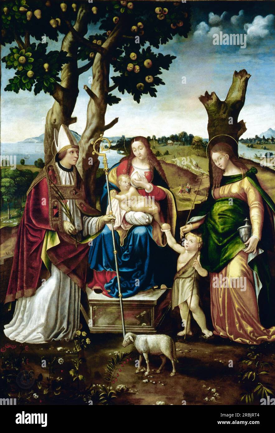 Girolamo Colleoni – Madonna of the milk among the saints Giovannino ...