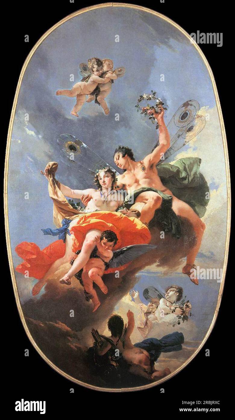 The Triumph of Zephyr and Flora 1735 by Giovanni Battista Tiepolo Stock ...