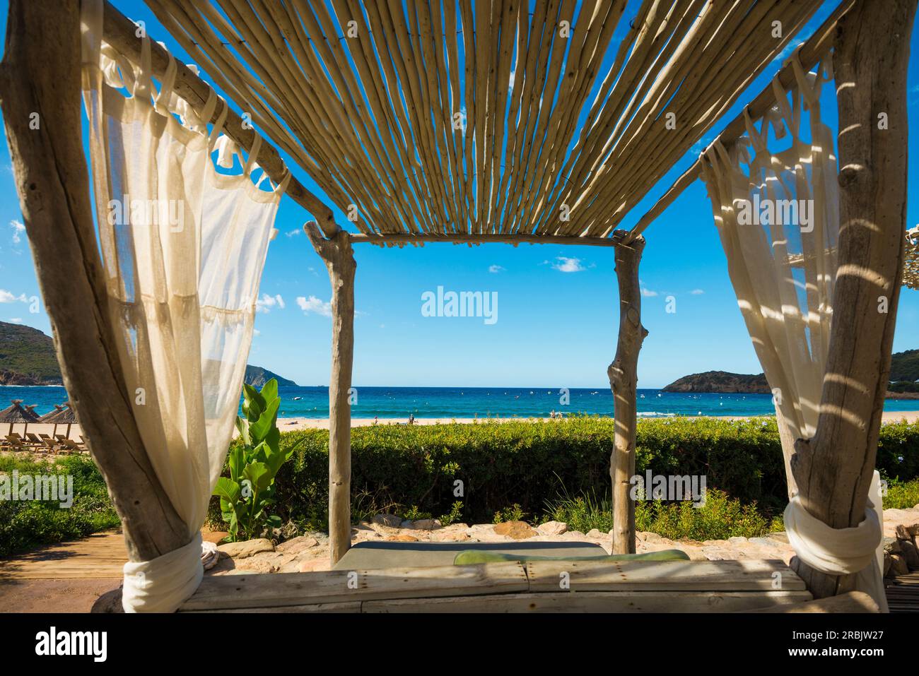 Beach bar, Plage dArone, Piana, Haute-Corse Department, West Coast ...