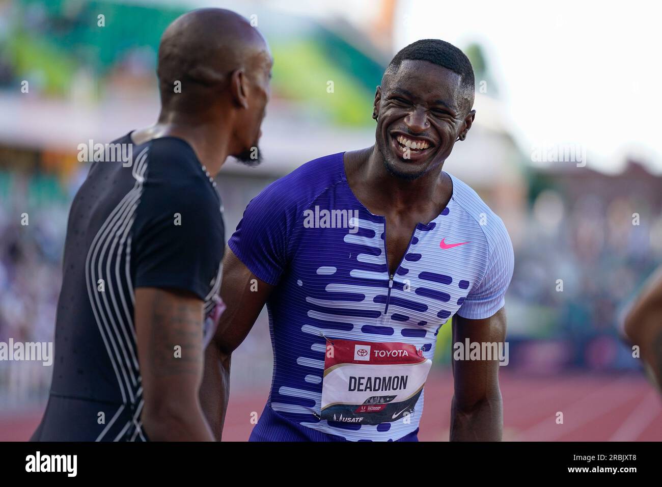 Bryce Deadmon reacts with second place finisher Vernon Norwood after ...